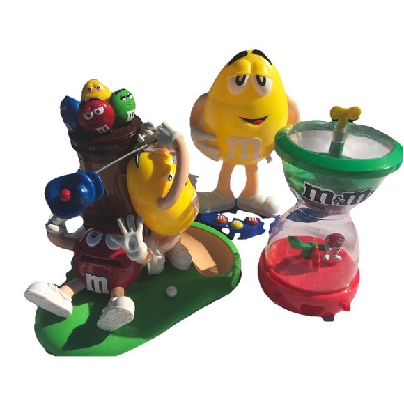 M&M'S | Holiday | Vtg Mms Candy Dispenser Lot 3 Yellow Golf Htf ...